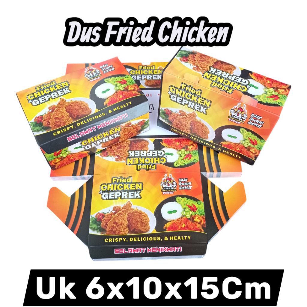 Jual 50 LEMBAR DUS AYAM GEPREK LAMINASI / DUS FRIED CHICKEN MURAH ...