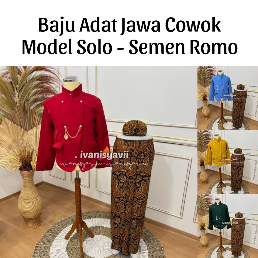 Jual (1set Cowok) Baju Adat Jawa / Beskap +Jarik +Blangkon +Benggol ...
