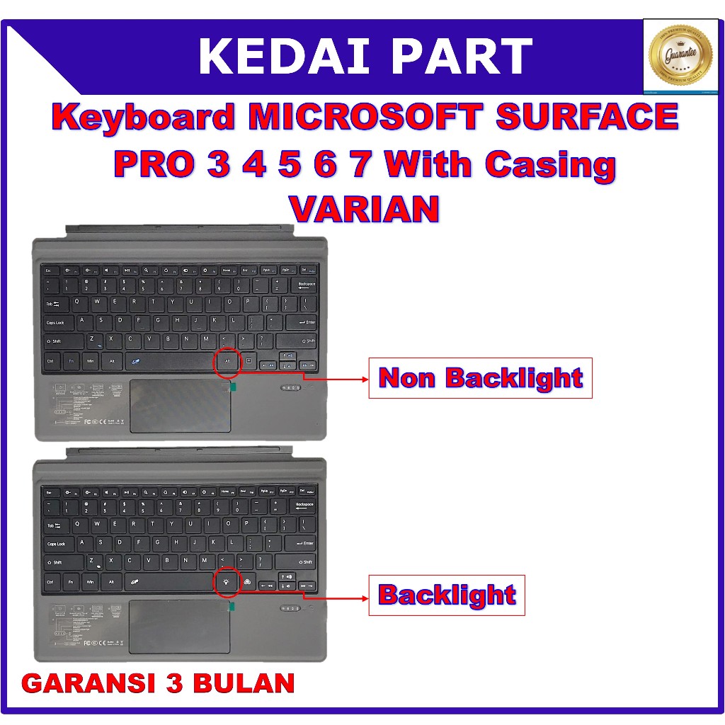Jual Keyboard Microsoft Surface Pro 3 4 5 6 7 12.3 Inch With Case ...