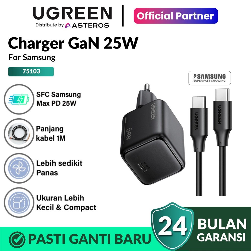 Jual UGREEN GAN Kepala Charger PD Type C Super Fast Charging 25w 65736 ...