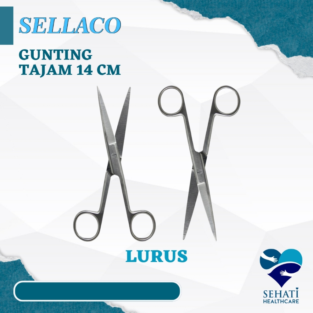 Jual Gunting Tajam Lurus 14cm Medis Stainless Steel Operasi Bedah ...
