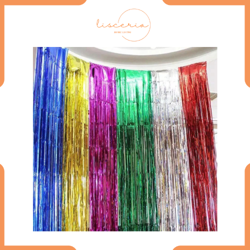 Jual [ LSC ] Tirai Foil Pesta Metalik Ulang Tahun / Tirai Rumbai Ulang ...