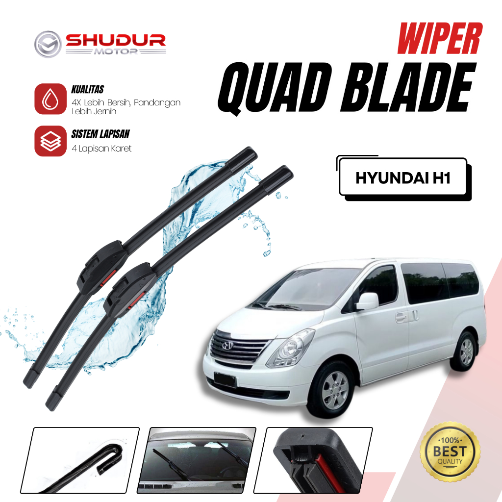 Jual Wiper Mobil Quad Blade Hyundai H1 Frameless 1 Set Kiri dan Kanan ...