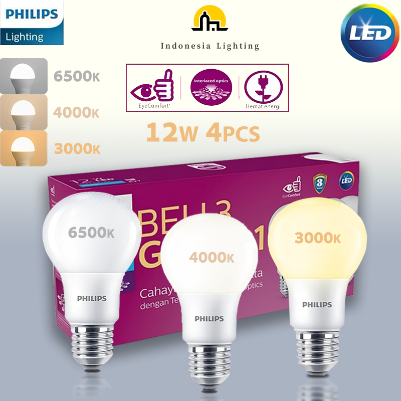 Jual PHILIPS Lampu Led Mycare 12W E27 Putih/PutihHangat/kuning hemat energ Pelindung mata,PAKET ...