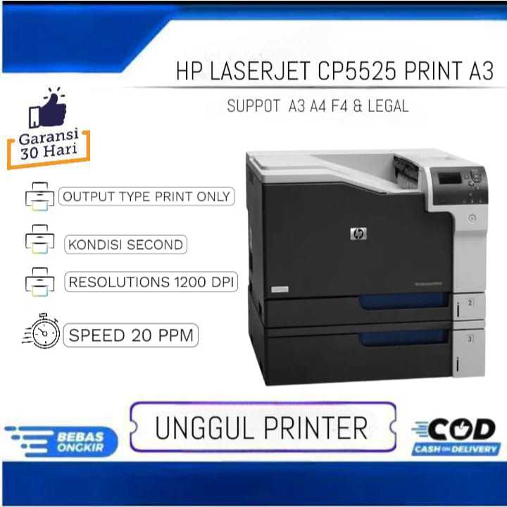 Jual Printer Hp Laserjet CP5525 Color A3 tiner full Siap Pakai | Shopee ...