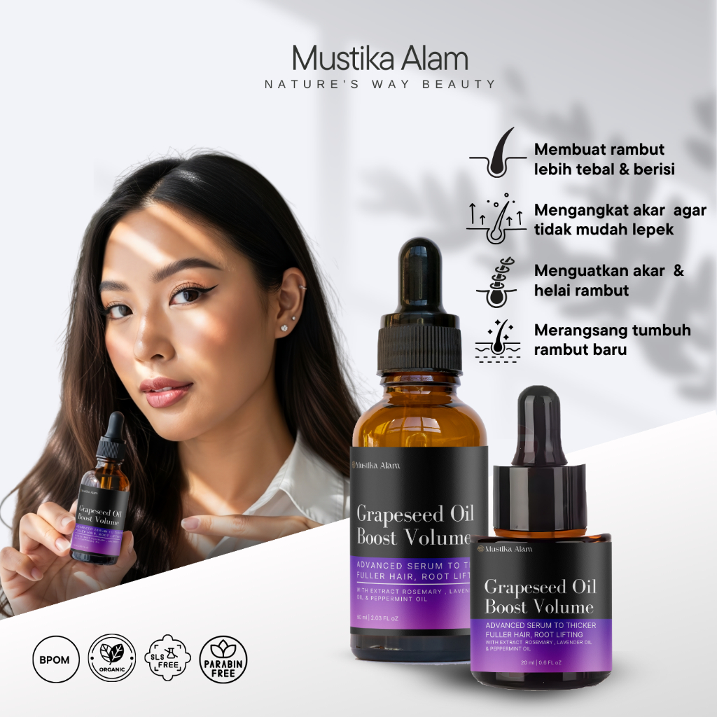 Jual Mustika Alam Serum Rambut Menebalkan Anti Lepek, Kering, Kusut ...