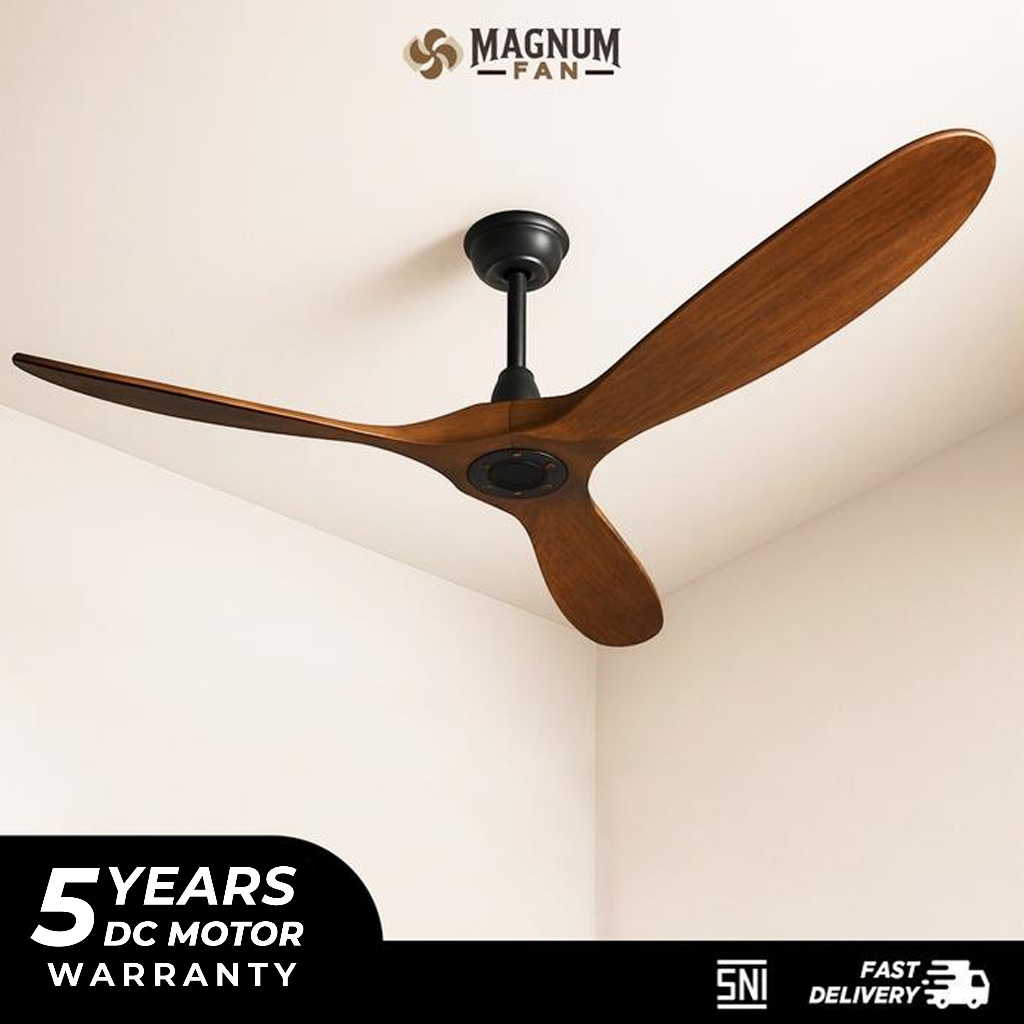 Jual Ceiling Fan Minimalis Kayu Solid 3 Baling Remote Type DY1071N-3B ...