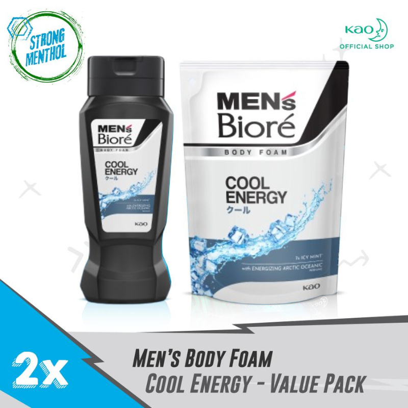 Jual Men's Biore Body Foam Cool Energy 250 mL + Cool Energy Refill 400 ...