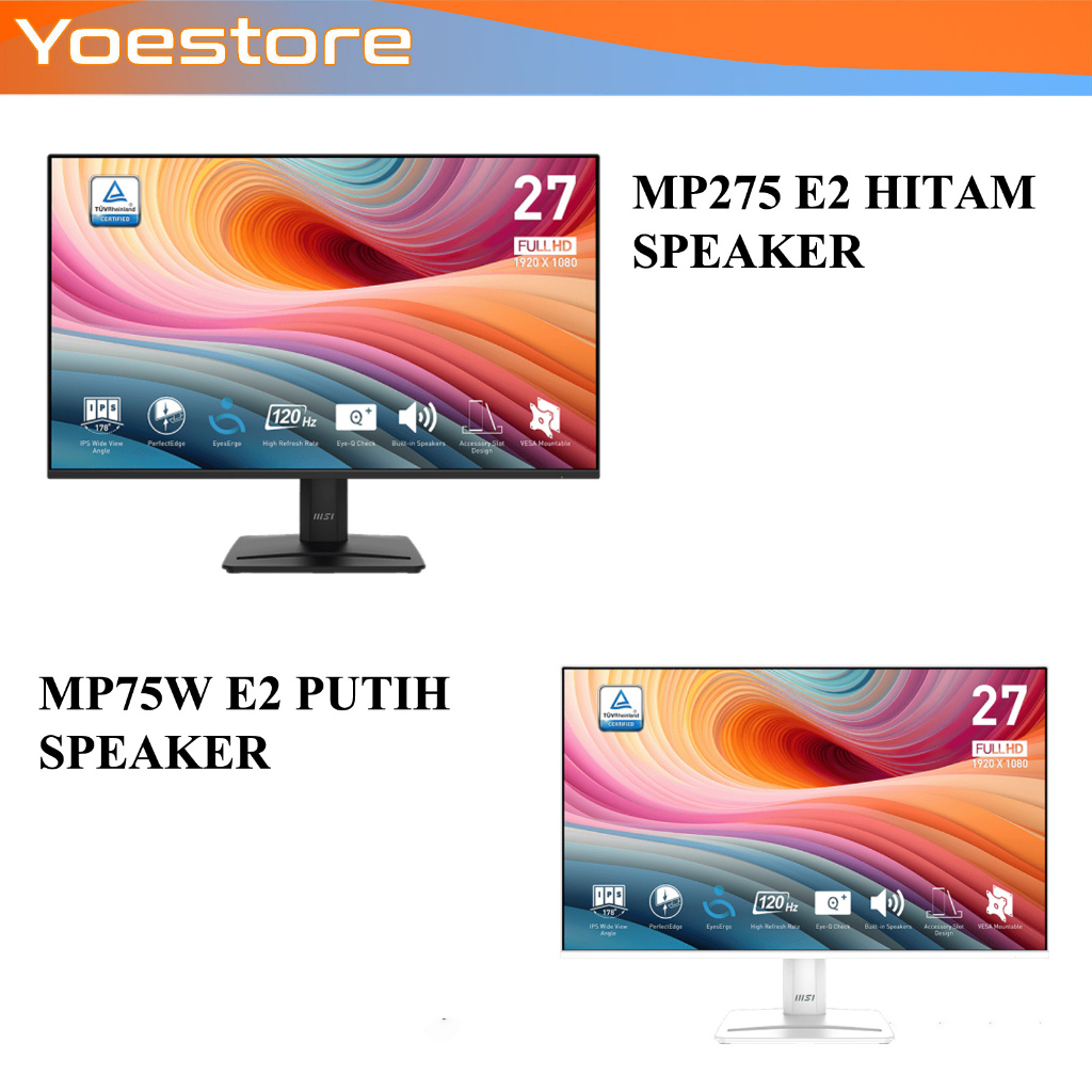 Jual MSI PRO MP275 E2 HITAM|MP275W E2 WHITE - 27" FHD IPS 120Hz 1ms ...