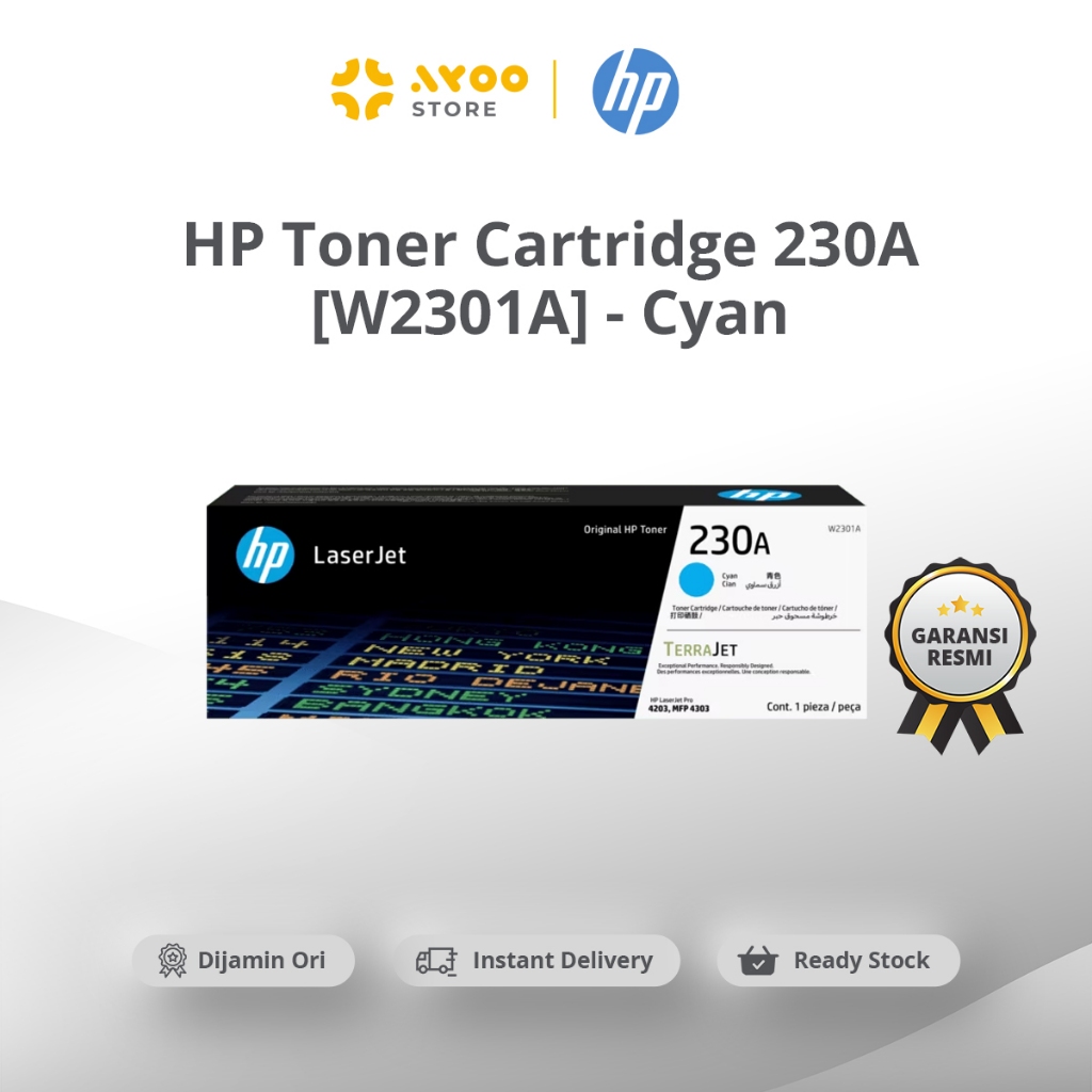 Jual HP LaserJet Toner Cartridge 230A [W2301A] - Cyan | Shopee Indonesia