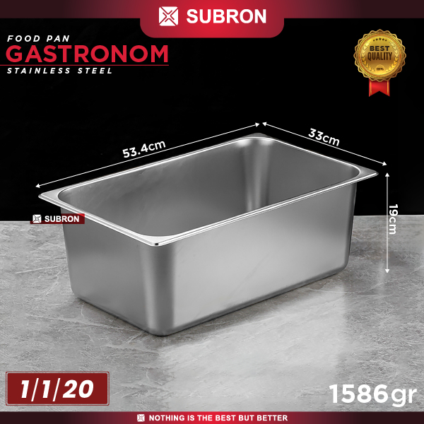 Jual SUBRON Gastronom Food Pan 1/1/20 Kedalaman 20CM BGN MBG Stainless ...