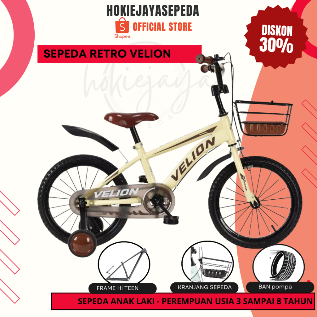 Jual Sepeda Retro Anak Laki - Perempuan VELION V61 ban pompa dengan ...