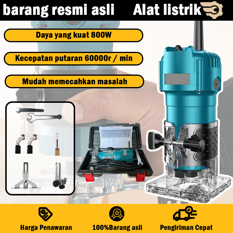 Jual MAKlTA Wood Trimmer Kayu 6mm 800W 1/4 Inch Mesin Router Profil ...
