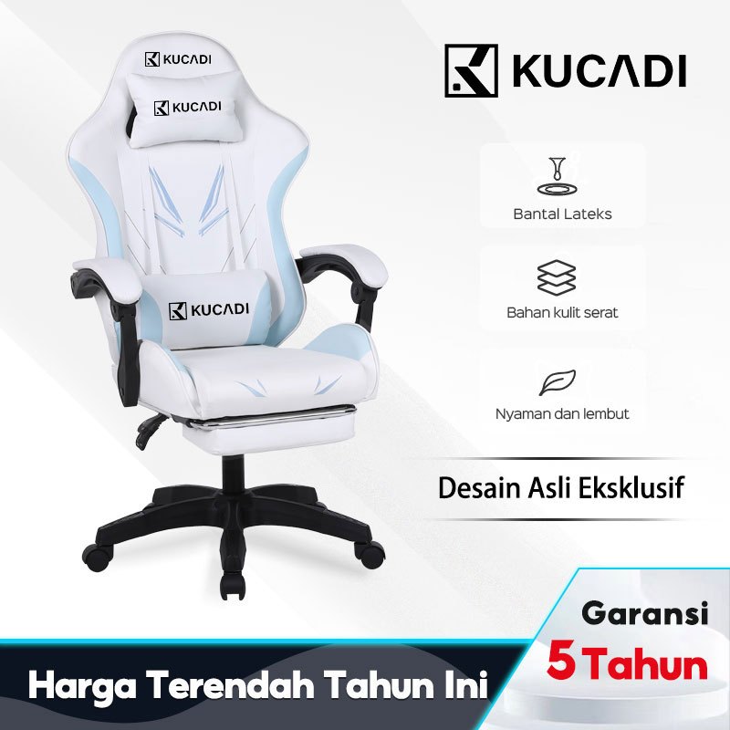 Jual KUCADI Kursi Gaming Putih / Desain asli Gaming Chair / Kursi ...