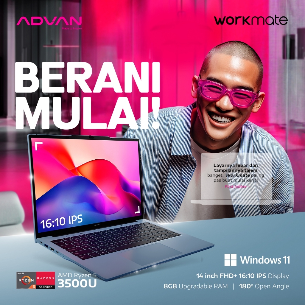 Jual [READY INTEL] ADVAN Laptop WorkMate | Intel i3-1215U | 14 Inch ...