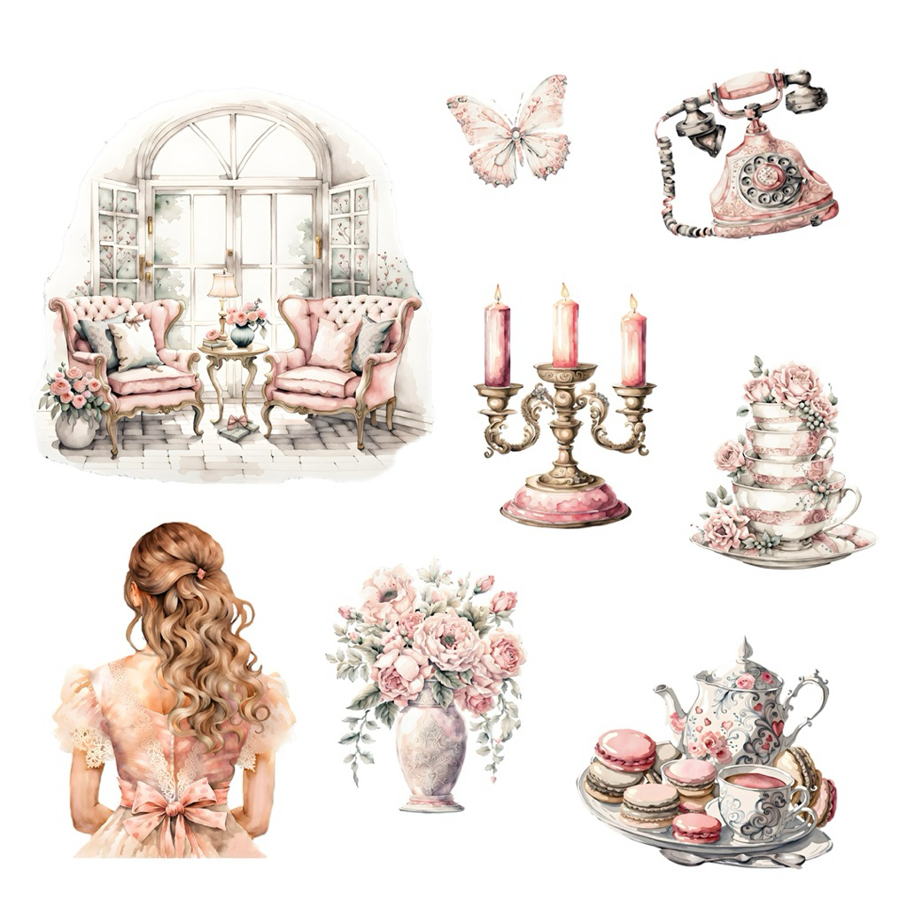 Jual Sticker sheet aesthetics, coquette, cottagecore, vintage ...