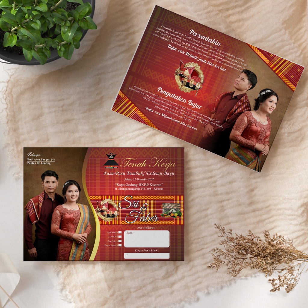 Jual Undangan Pernikahan Adat karo Tenah Kerja Sumatera Utara Art paper ...