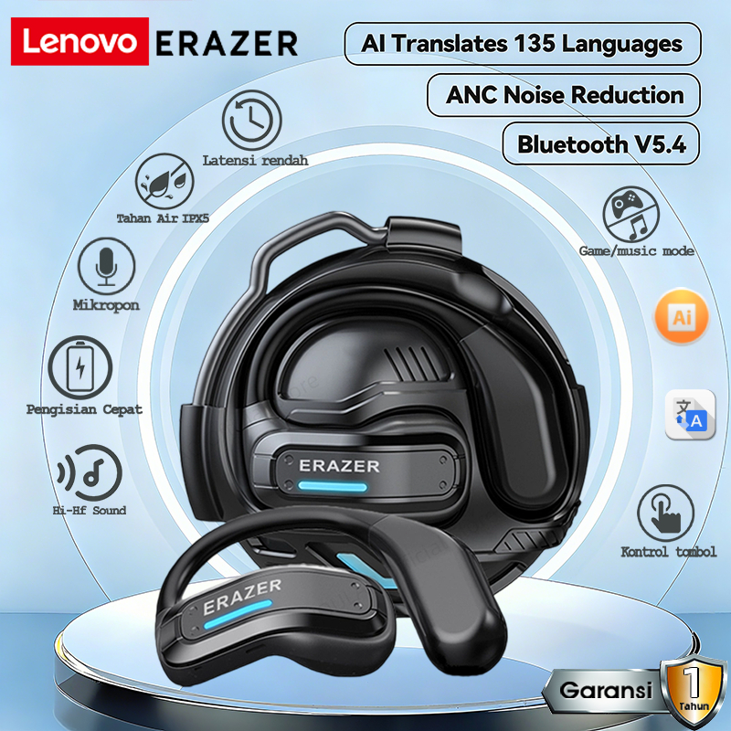 Jual ZNP X Lenovo Erazer X8 OWS TWS Bluetooth 5.4 Gaming Open Ear ...