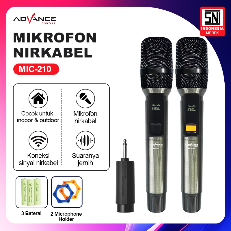 Jual ADVANCE Professional Wireless Microphone MIC-210 Mikrofon Tanpa ...