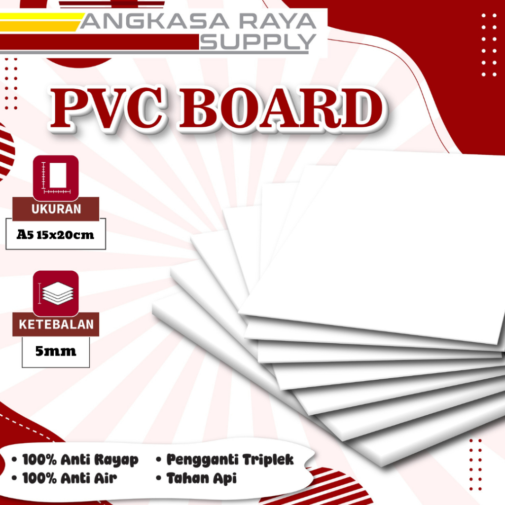 Jual PVC board ukuran A5 15x20cm tebal 5mm/Lembaran PVC Board | Shopee ...