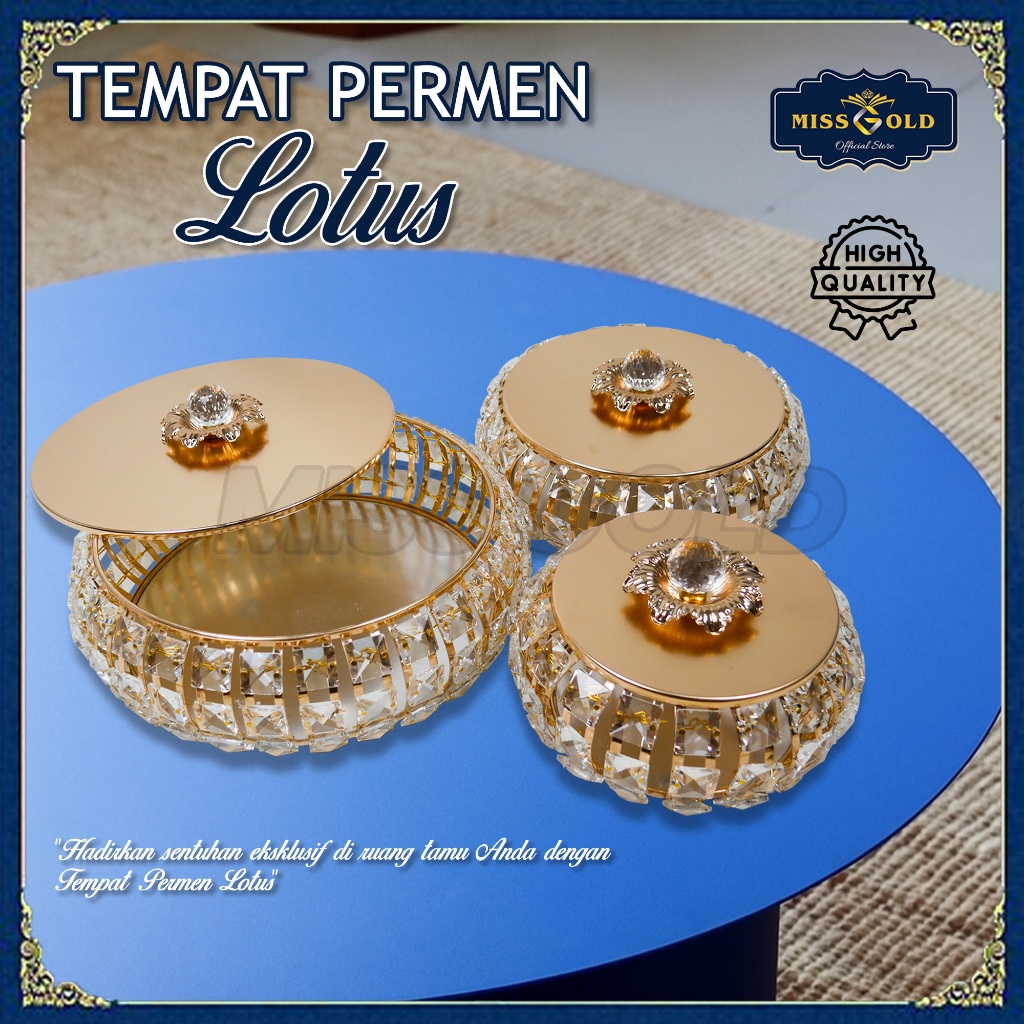 Jual Tempat Snack Model Lotus [Diameter 25CM] - Candy Box Gelas Kaca ...