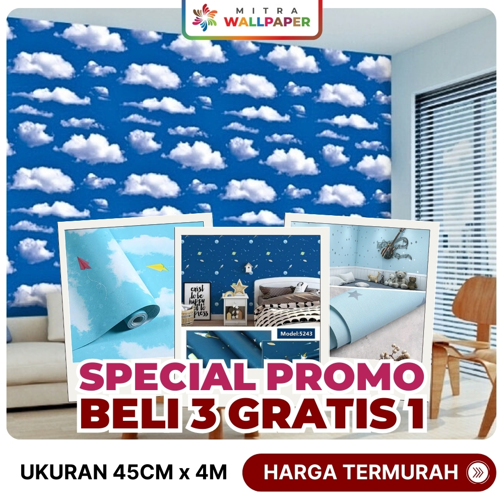 Jual PAKET PROMO Wallpaper Dinding Awan Wallpaper Awan Walpaper Awan ...
