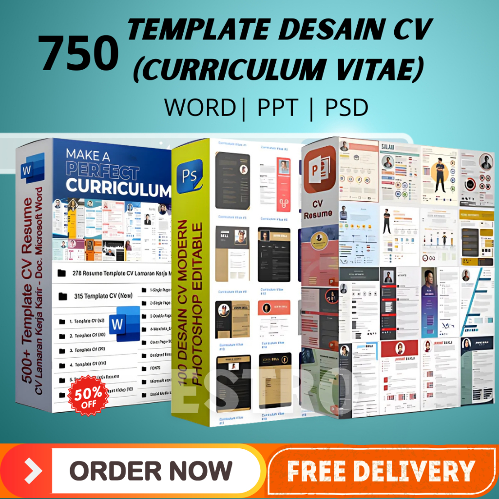 Jual 750 Template Resume | CV Curriculum Vitae Format Word | Powerpoint ...