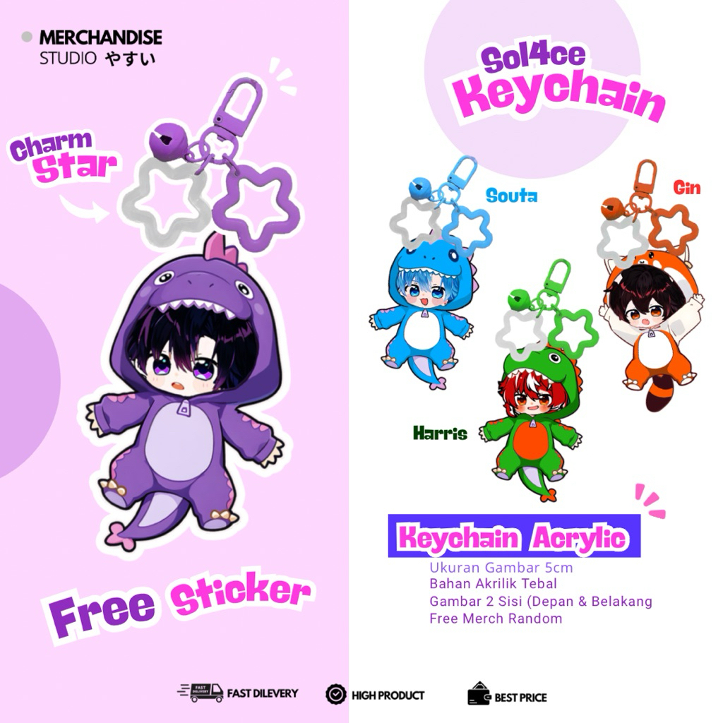 Jual OTS1 - KEYCHAIN ACRYLIC 2 SISI SOL4CE KPOP PLAVE DAN VTUBER SOL4CE ...