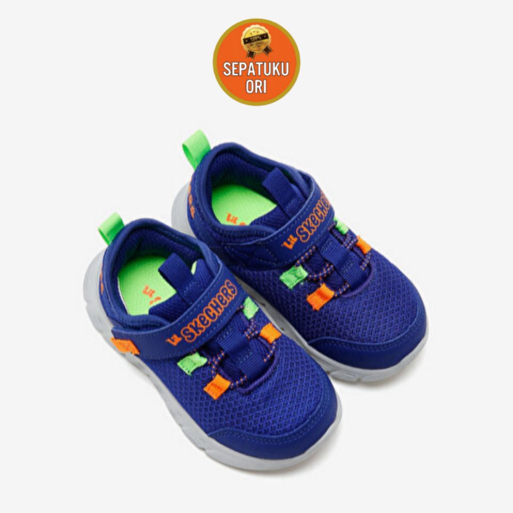 Jual SEPATU BAYI TODDLER (22/12cm) SKECHERS COMFY FLEX - RUZO BLUE ...