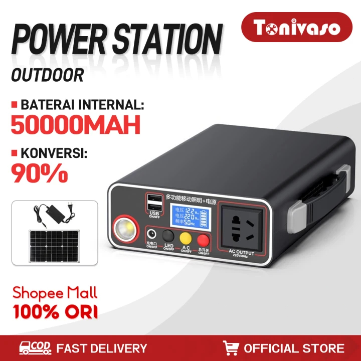 Jual Tonivaso Power Station Camping 300W 167Wh | 220V Solar Generator ...