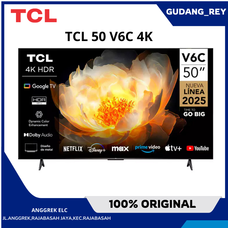 Jual TCL AI 4K Google TV 50 inch V6C - MEMC - HDR 10 - HVA Panel - Dolby Audio - Google Play ...