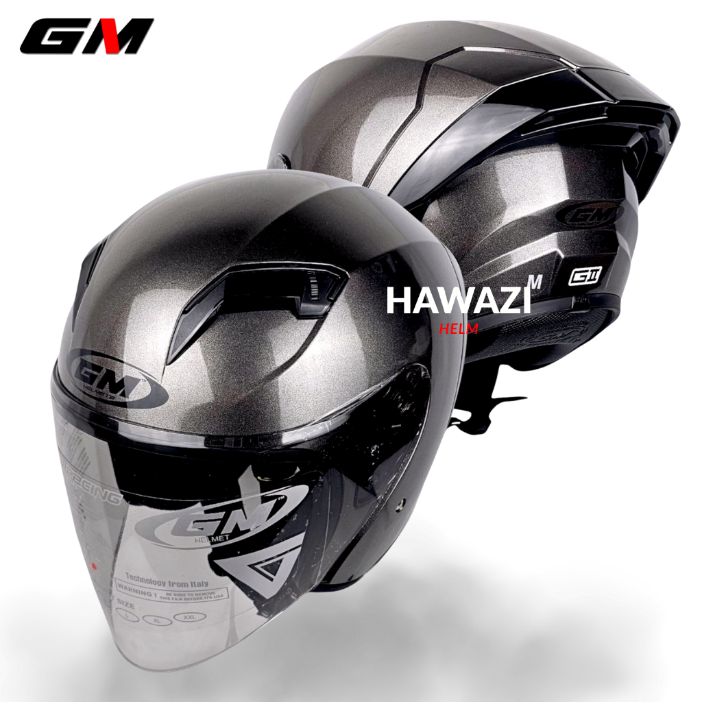 Jual HELM GM G2 SOLID / GUNMETAL GLOSY / G-2 SINGLE VISOR / SNI ...