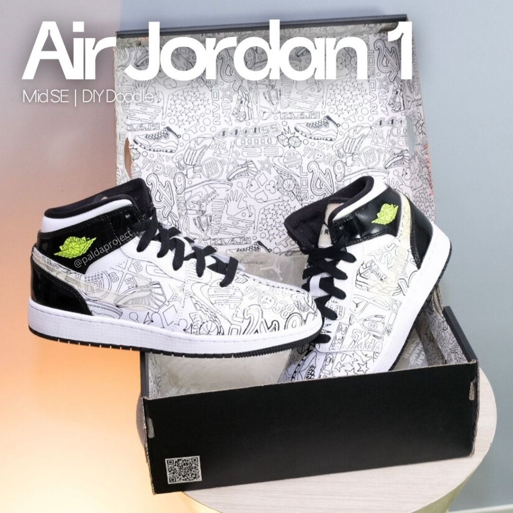 Jual Sneakers Shoes Nike Air Jordan 1 Mid SE DIY Doodle GS (DC4099 100 ...