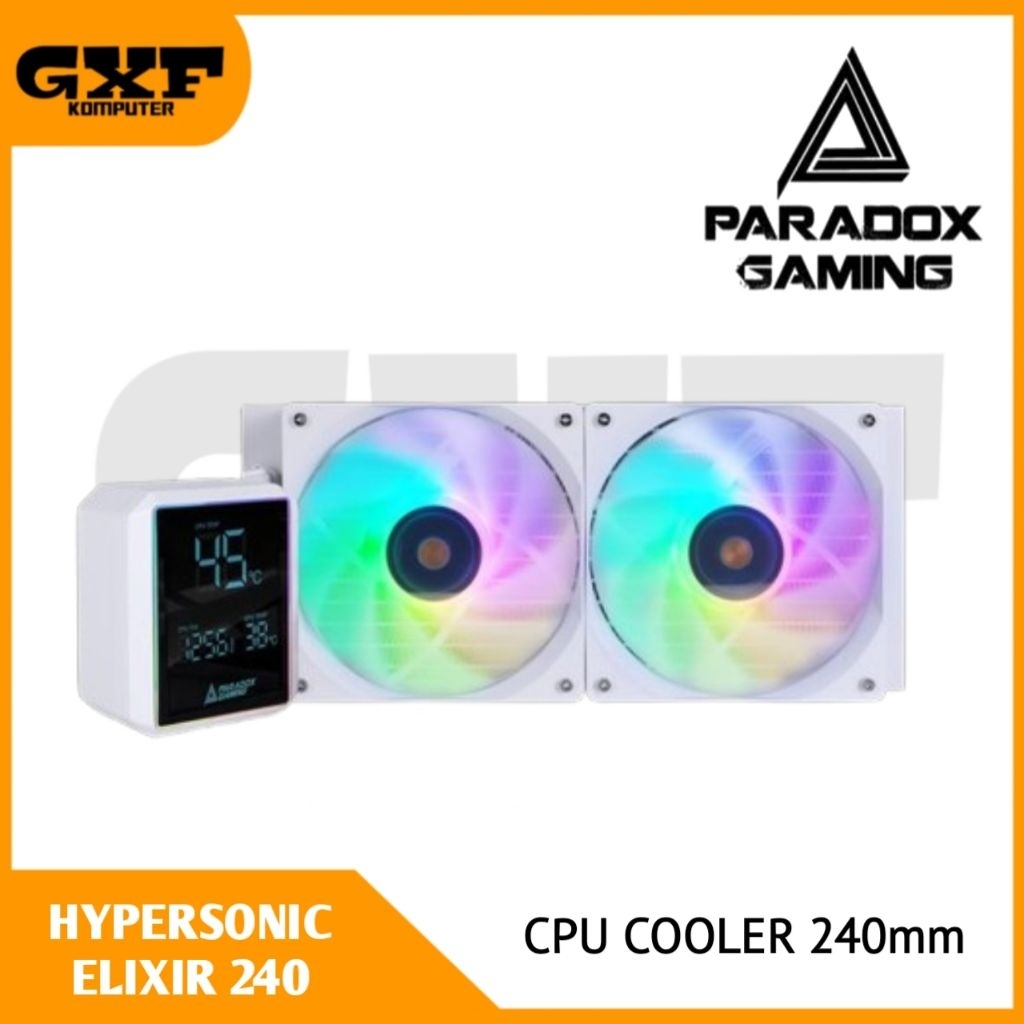 Jual PARADOX GAMING HYPERSONIC ELIXIR 240 ARGB CPU COOLER | WHITE ...