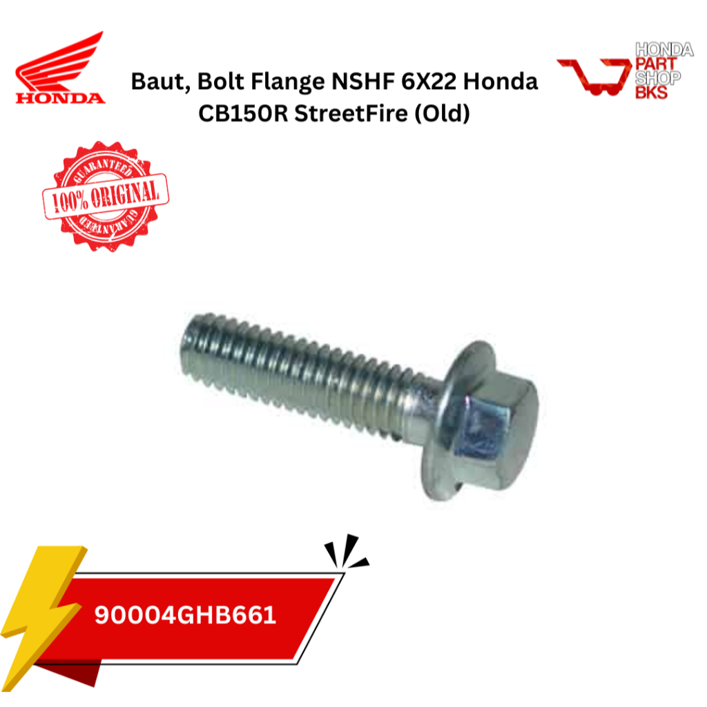 Jual 90004GHB661 Baut Mur (Screw) Baut, Bolt Flange NSHF 6X22 Honda ...