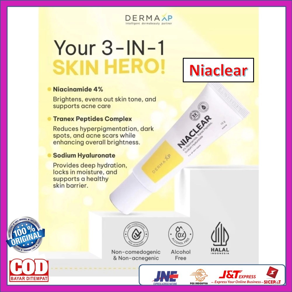 Jual Niaclear Derma xp 15 Gram Mencerahkan & Samarkan Noda Wajah ...