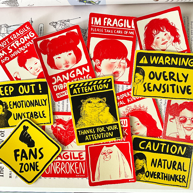 Jual BUXO Warning Die Cut Sticker / Stiker Satuan Laptop Tumbler ...