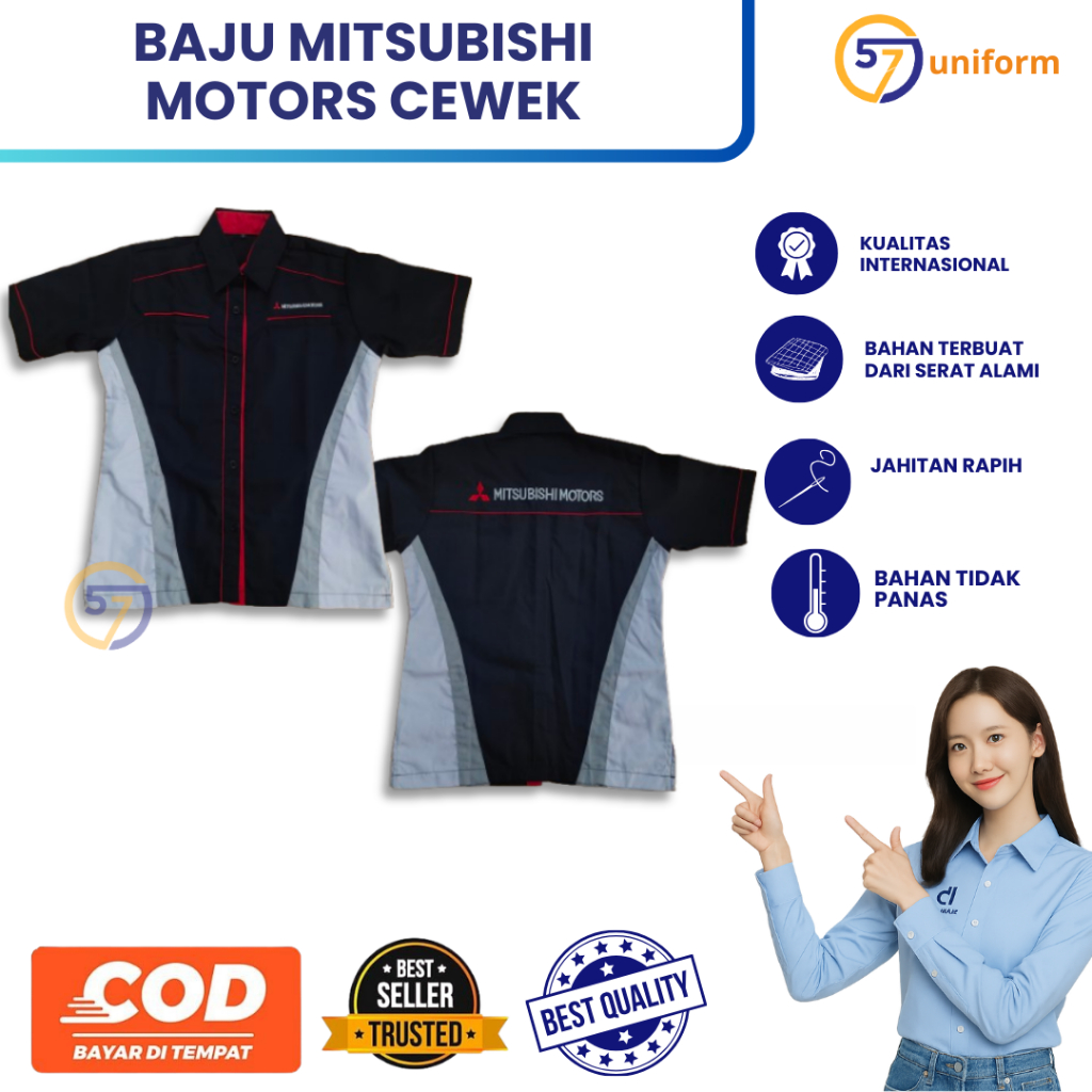 Jual Baju Mitsubishi Motor Cewek | Baju Seragam Mitsubishi Motors Hitam ...