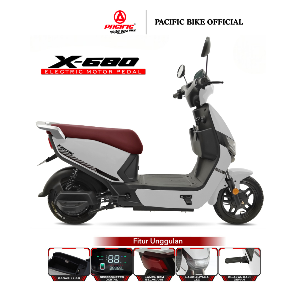 Jual Pacific Sepeda Listrik Electric Motor Pedal Exotic X-680 One Dream ...