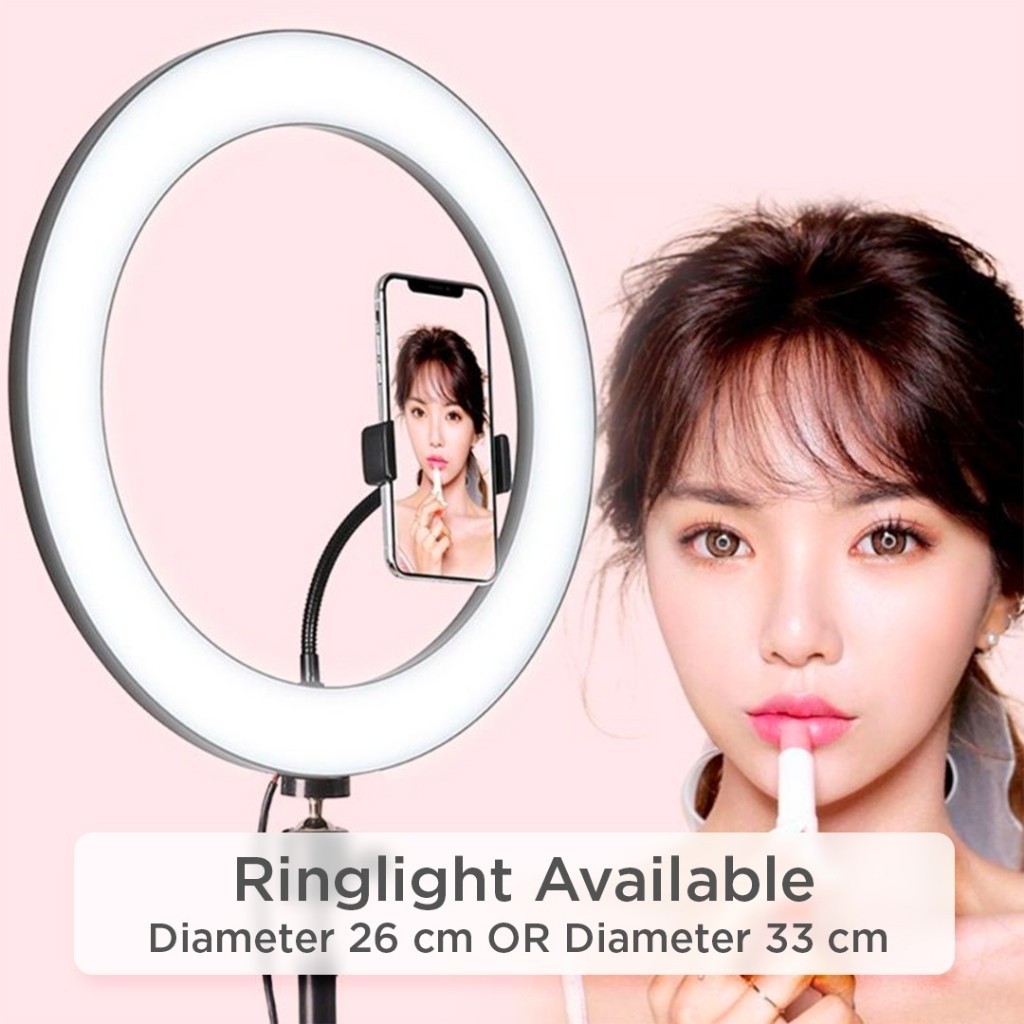 Jual Ring Light LED 26cm & 33cm Tripod Lampu 2.1M | Shopee Indonesia