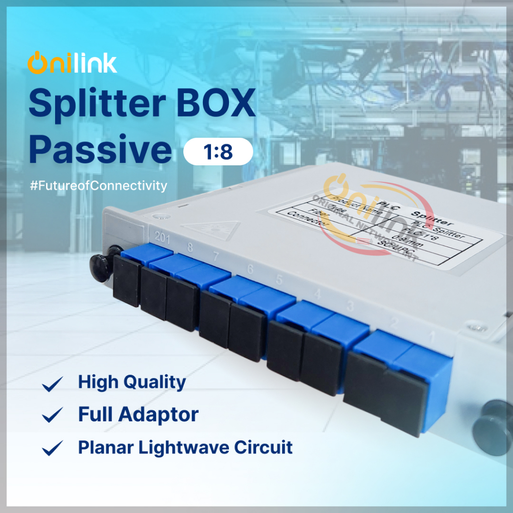 Jual SPLITTER BOX PASSIVE 1:8 KOTAK/SPLITER PLC 1X8 FIBER OPTIK SC/UPC ...