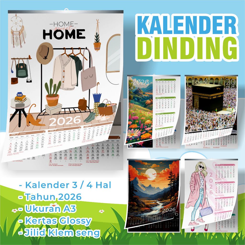 Jual Kalender dinding aesthetic - wall callendar - kalender gantung ...