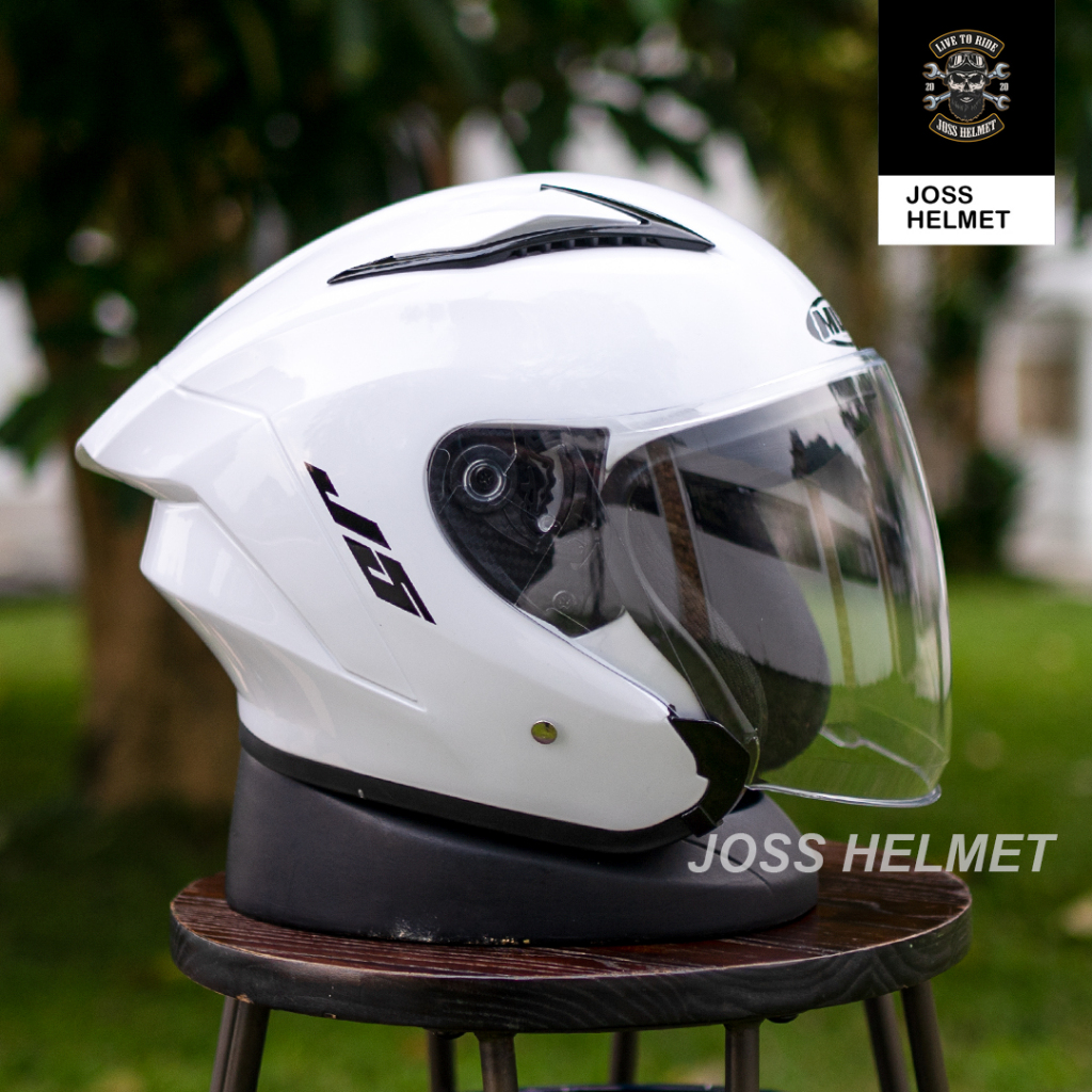 Jual Helm MLA J5 / Grey Glosy Kaca Visor Bening / Helm Half Face ...