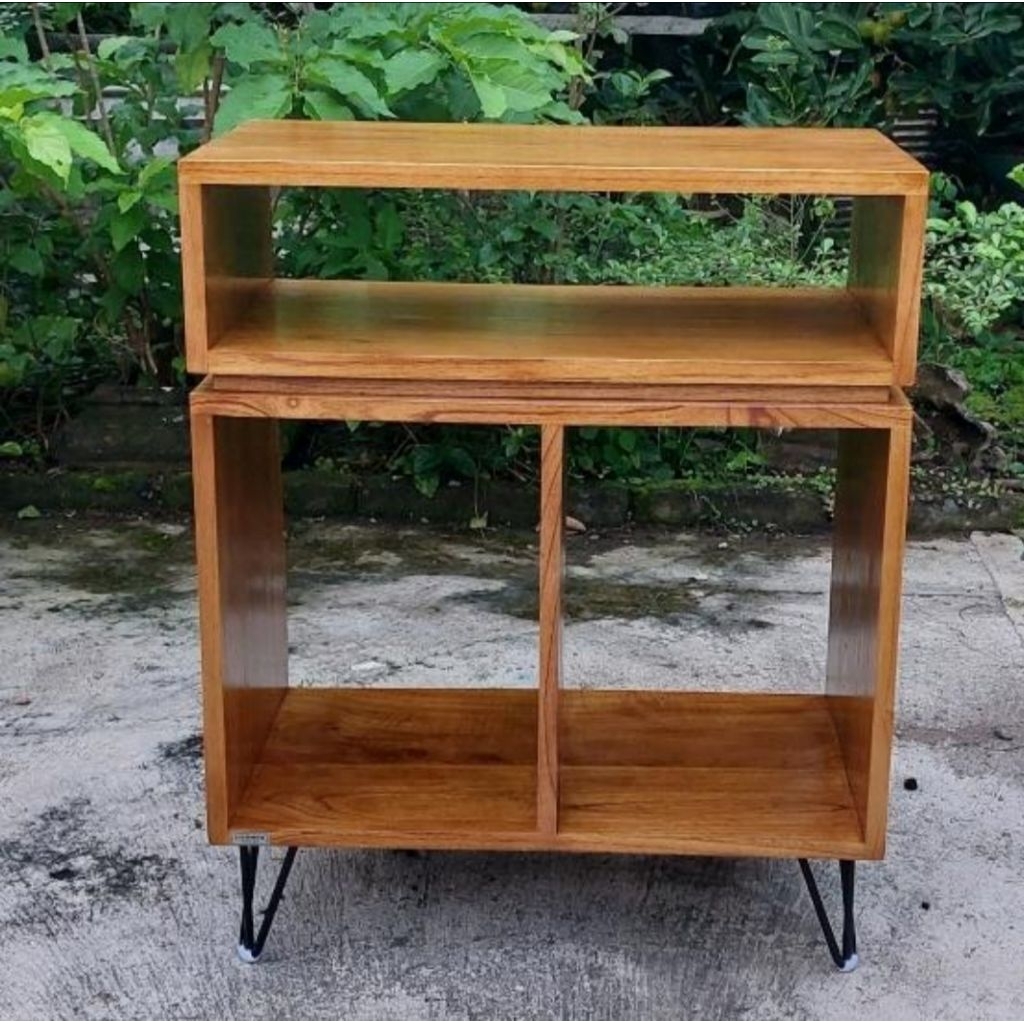 Jual meja vinyl truntable kayu meja rak kayu 70x40x100 | Shopee Indonesia