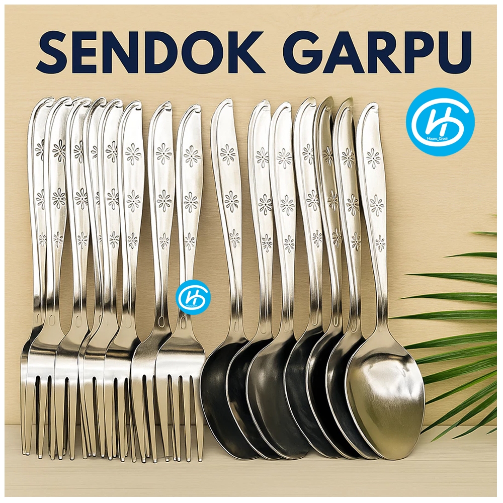 Jual Sendok Makan Stainless 1 Lusin Sendok Garpu Set Bahan Tebal Anti ...