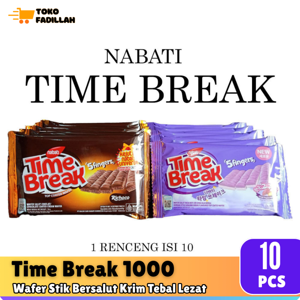 Jual Nabati Time Break 14g x 10 pcs [1 Renceng] - Cokelat & Korean ...