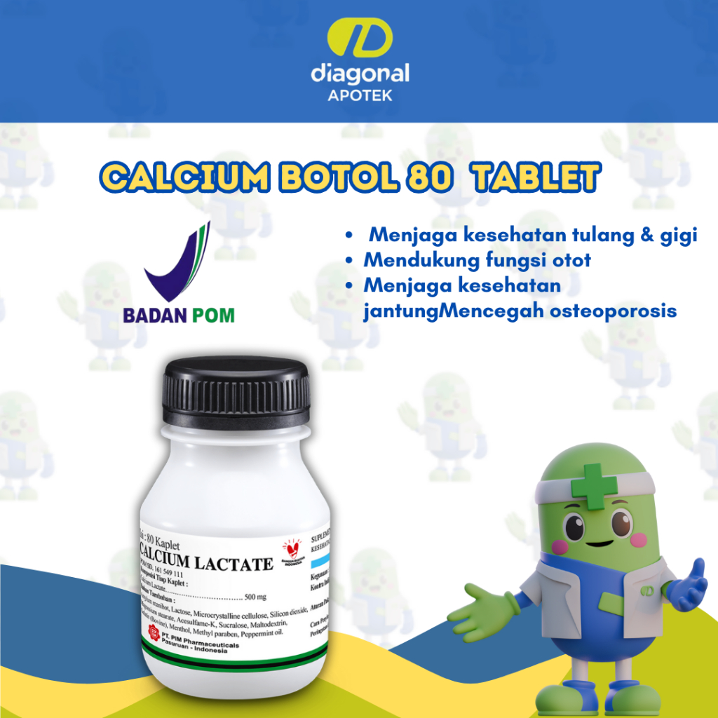 Jual Sodium Bicarbonate (Calcium Lactate) PIM 80Tablet Bicnat 500mg ...