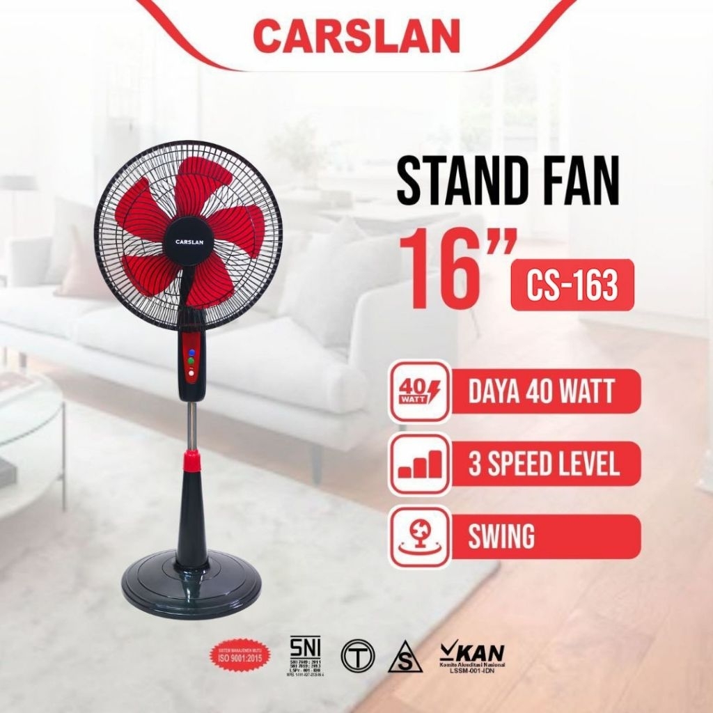 Jual Carslan Kipas Angin Berdiri 16 Inch / Stand Fan 16" CS-161 / 163 | Shopee Indonesia
