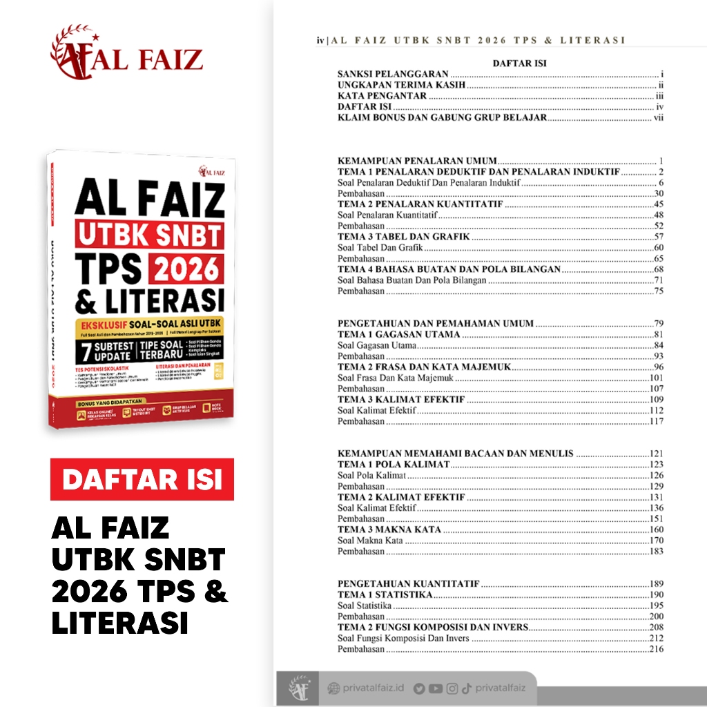 Jual Buku UTBK SNBT AL FAIZ 2026 | Shopee Indonesia