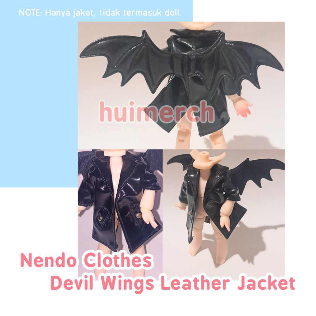 Jual Nendoroid Doll Clothes Devil Wings Leather Jacket Black Baju Jaket ...